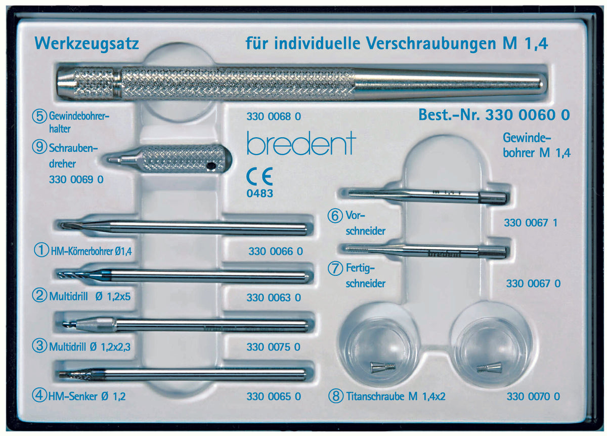 Bredent Tool set for individual screw connections M 1.4 and M 1.6, 1 S ...